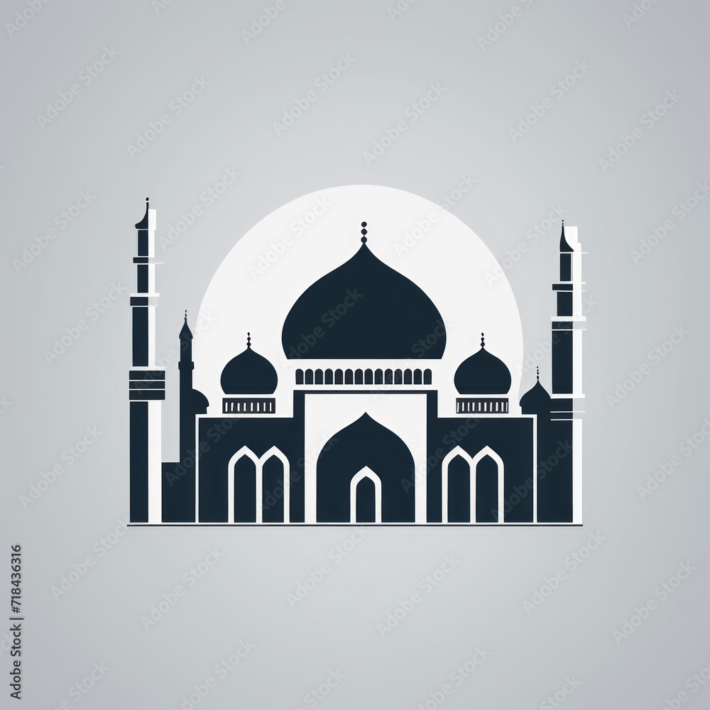 illustration of a icons mosque. icon set Ramadan or Ramadhan. icon set ...