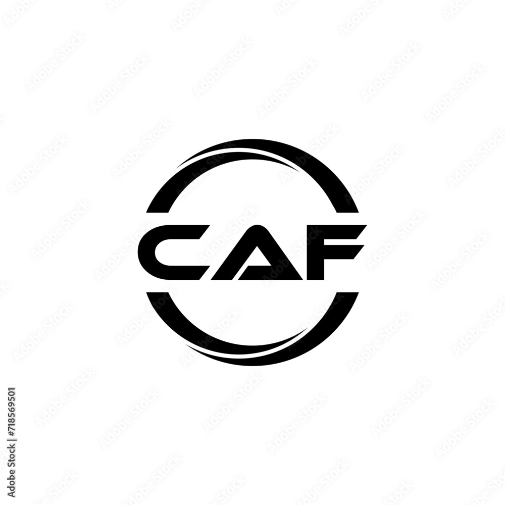 CAF letter logo design with white background in illustrator, cube logo ...