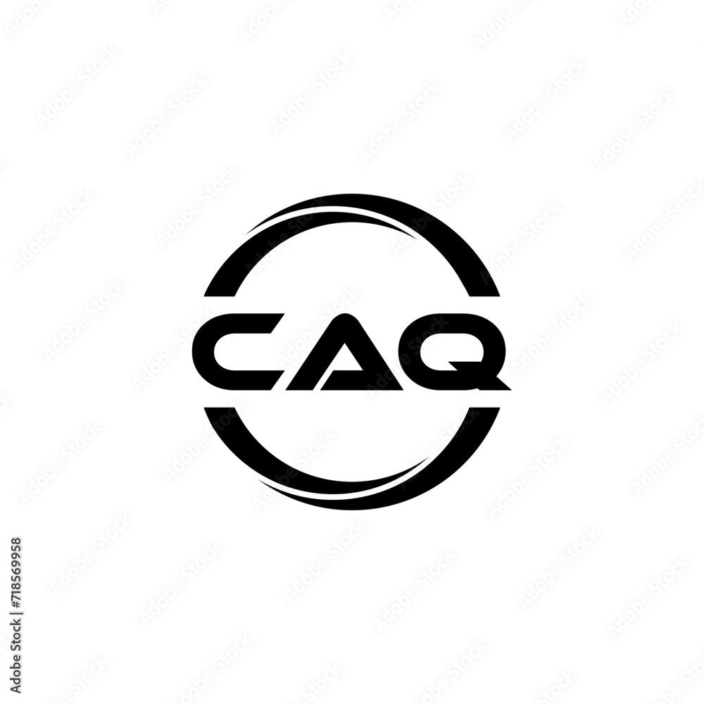 CAQ letter logo design with white background in illustrator, cube logo ...