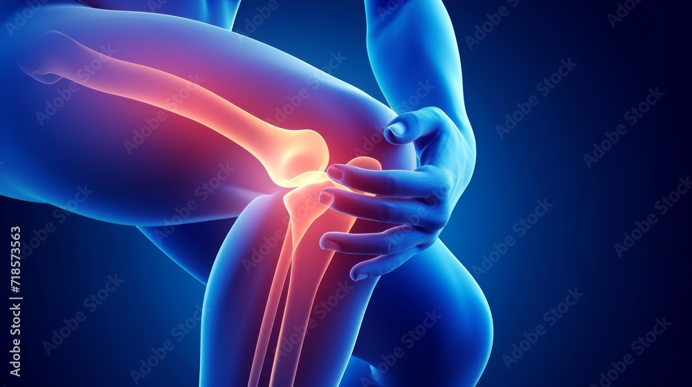 Knee Pain and Injury, Knee X-ray Anatomy, Emphasizing the Bones and ...
