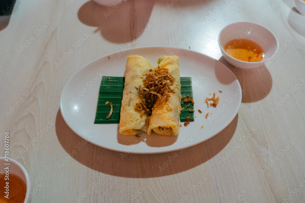 Steamed rice-skin dumplings, Thai style dessert ,Khao Kriab Pak Mor ...