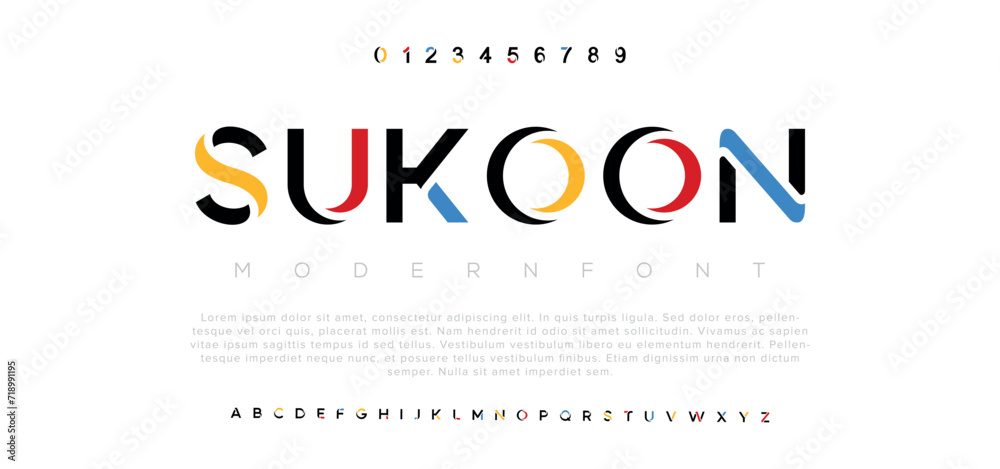 Sukoon Minimal modern alphabet fonts. Typography minimalist urban ...