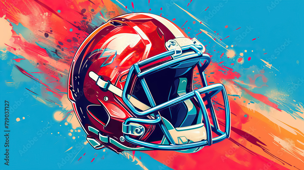vintage super bowl background with american football helmet - AI ...
