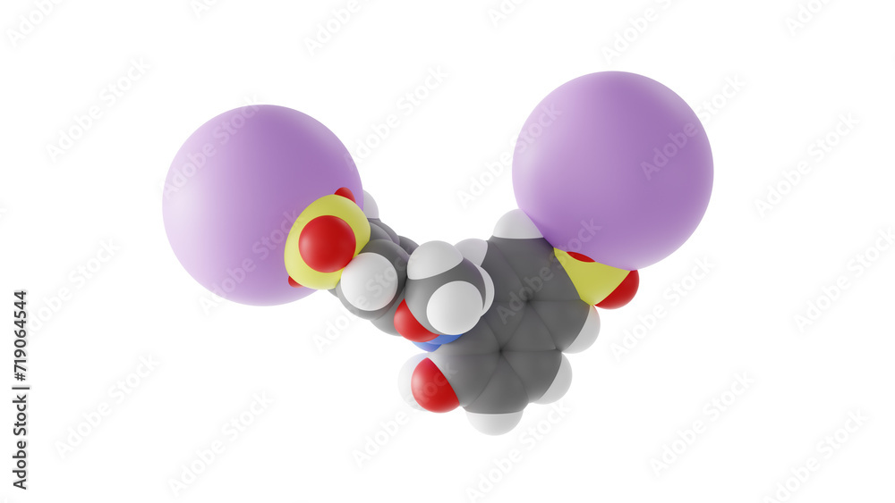 allura red ac molecule, food dye e129, molecular structure, isolated 3d ...