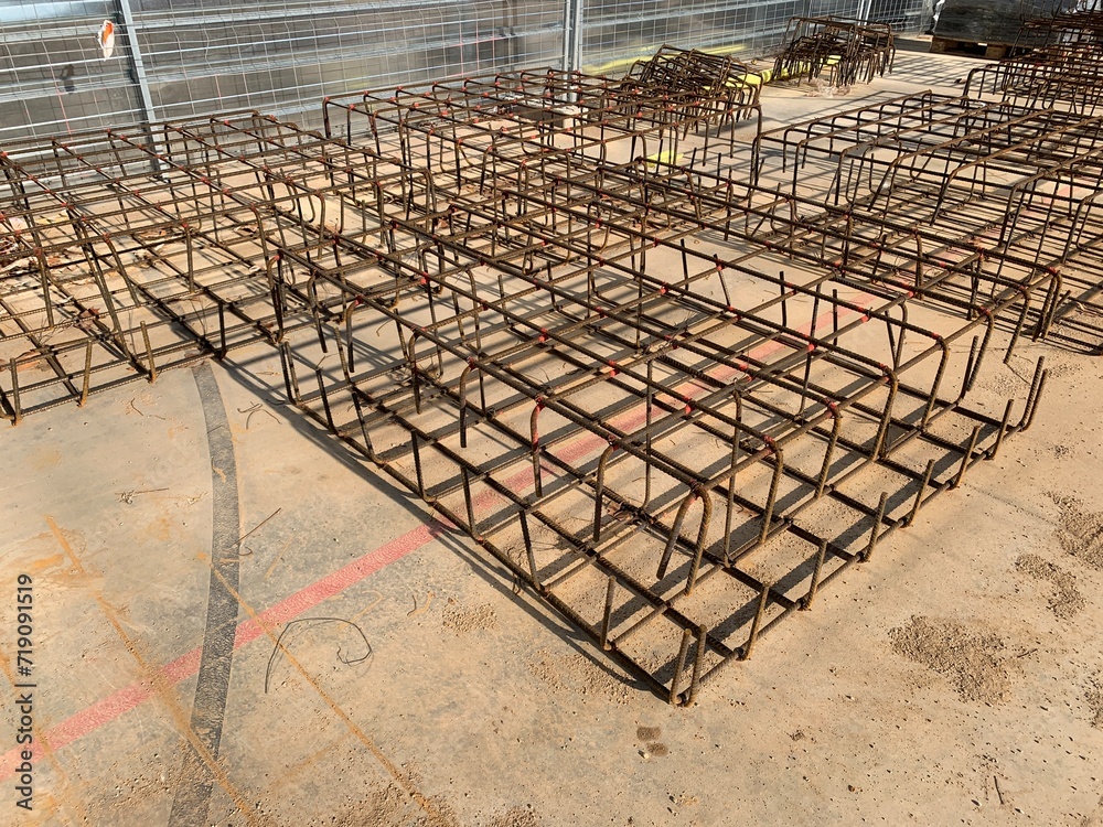 Steelwork for reinforcement of the concrete structure. Steel cages of ...