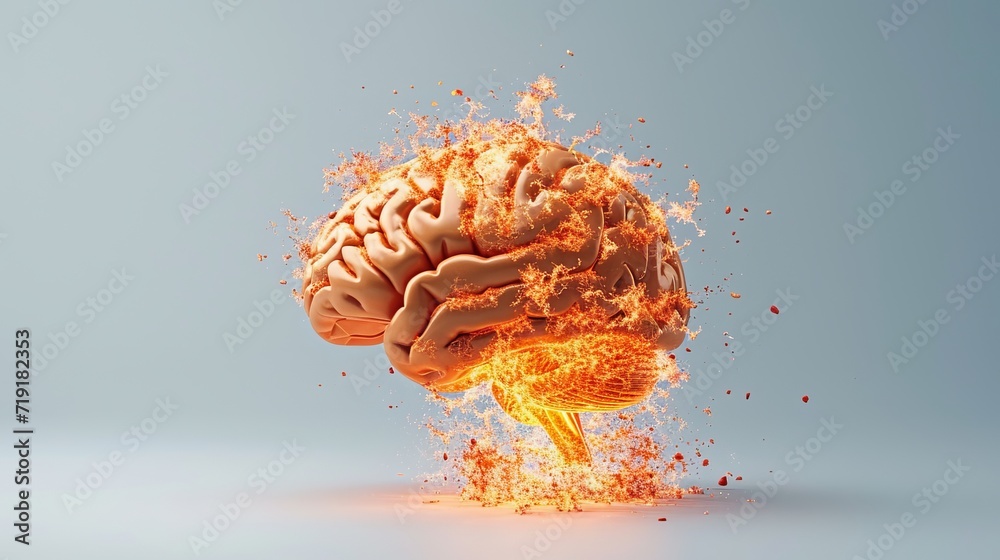 Exploding brain on fire with parkinson s, alzheimer s, dementia, and ...