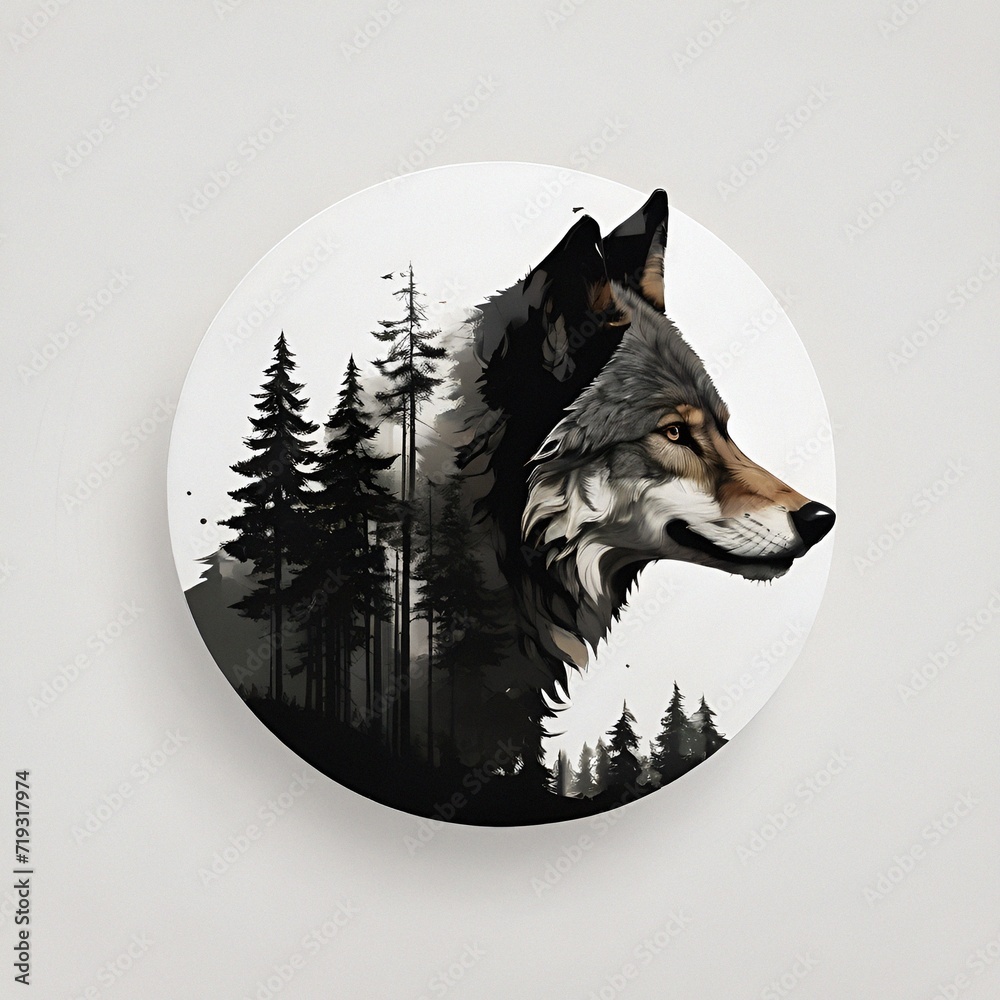 Wolf logo design , wolf howling at the moon の Stock イラスト | Adobe Stock