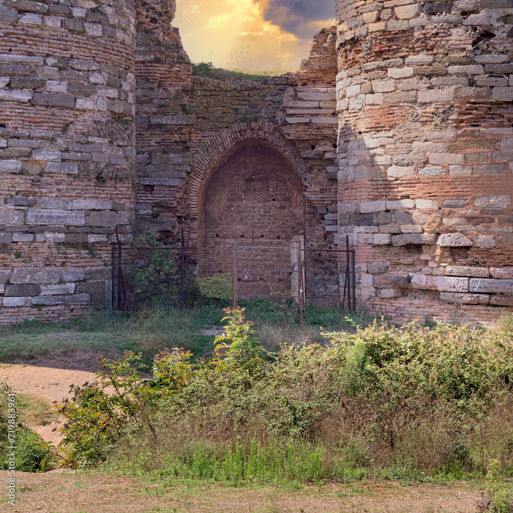 Ruins of Yoros Castle, Yoros Kalesi, or Genoese Castle, an ancient ...