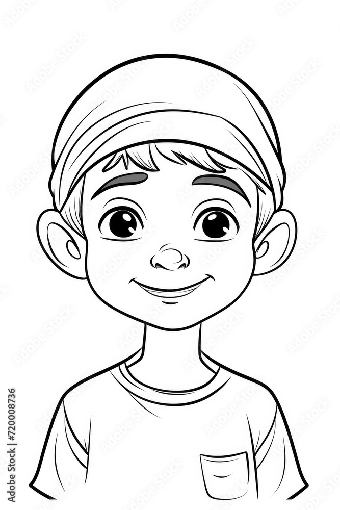 Ramadan muslim boy praying coloring page for kids Vector Image Stock ...