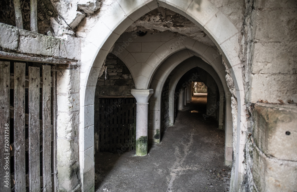 medieval French troglodyte cave,, gothic architecture Stock Photo ...