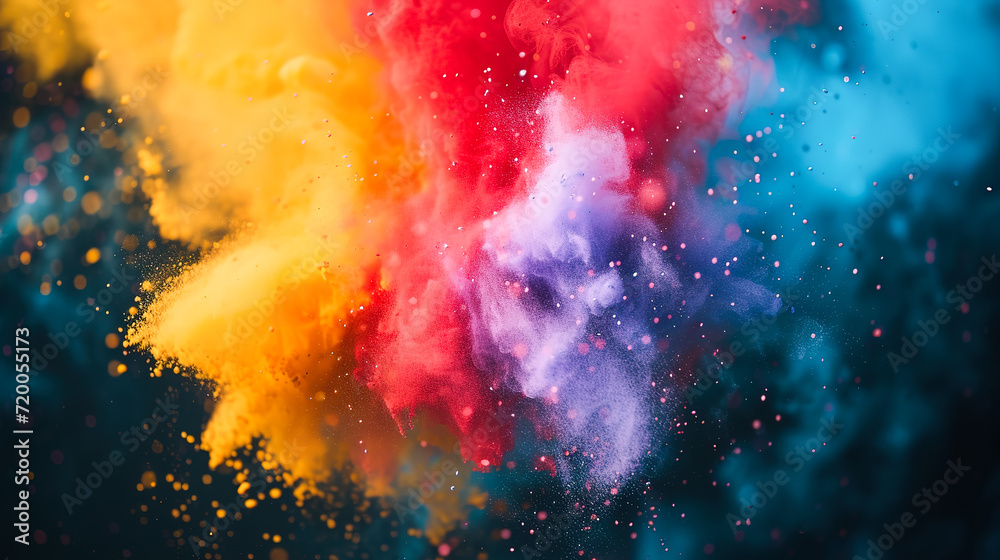 Zoomed-in shot of a mid-air color toss Stock Photo | Adobe Stock