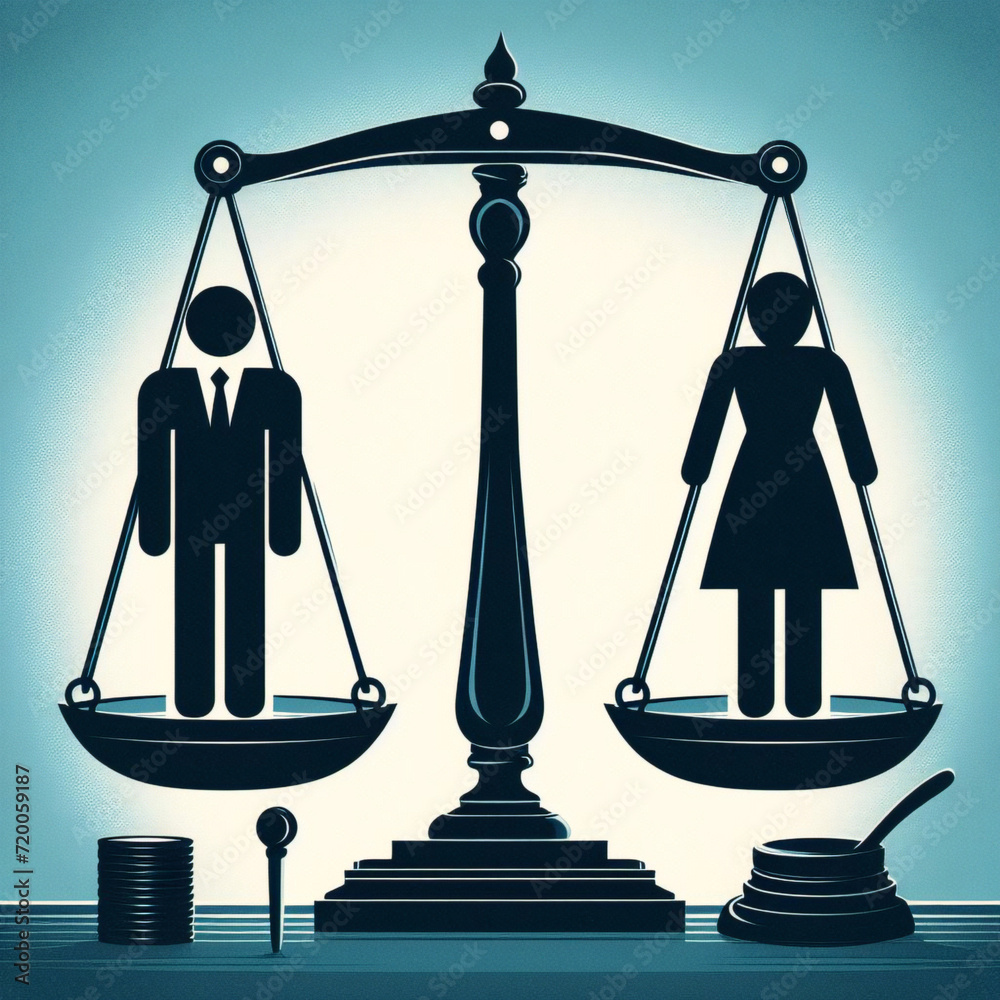 Gender equality - Weight scale with gender signs showing equal weight ...