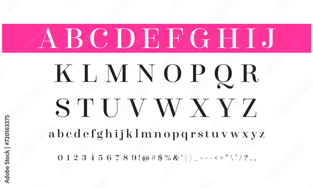 Alphabet letters font set. Classic patterns, custom logos, poster ...