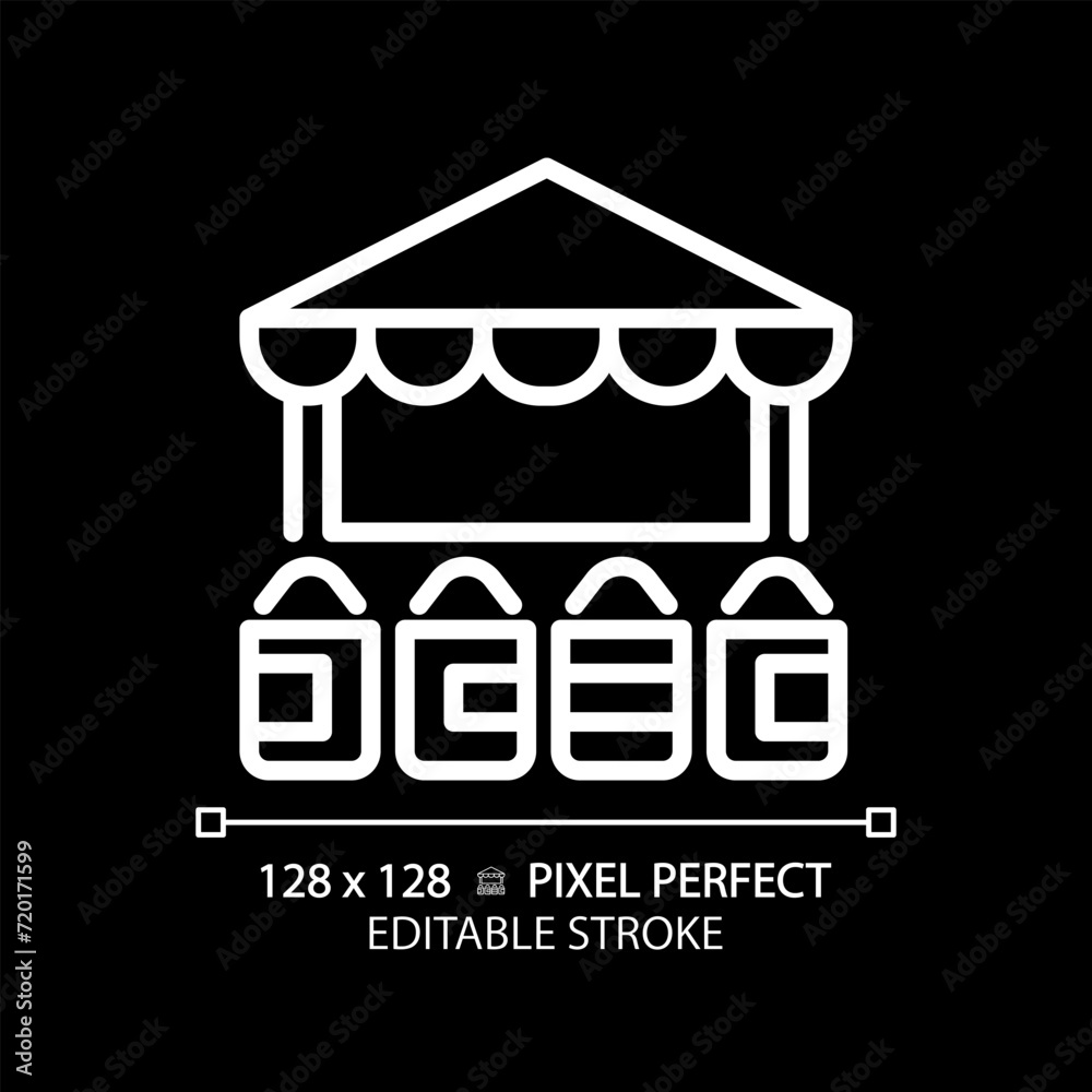 Traditional spices and herbs arabic market white linear icon for dark ...