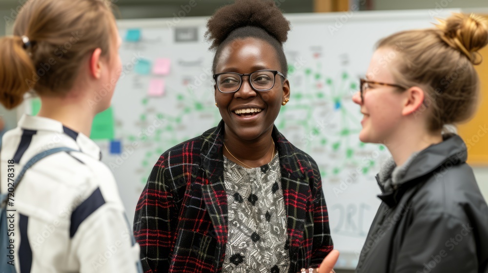 Creative Minds at Work: Team Collaborating on a Whiteboard, Mapping ...
