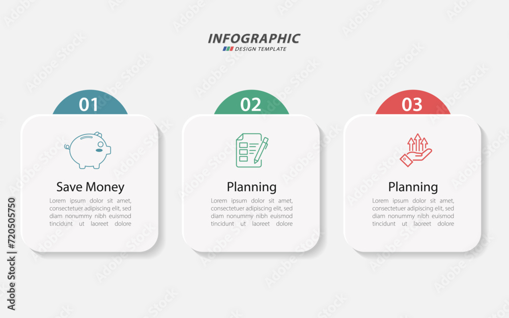 Timeline infographic template. 3 Step timeline journey, calendar Flat ...