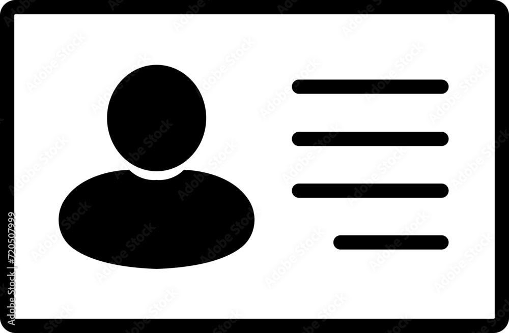 ID card icon. driver license, staff identification card symbol in Line ...