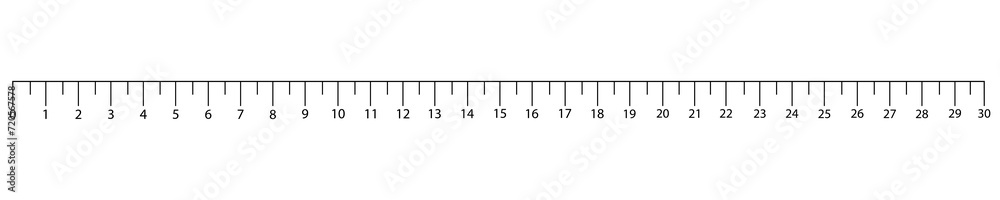 Horizontal measuring ruler with a mark of 30 centimeters. Measuring ...