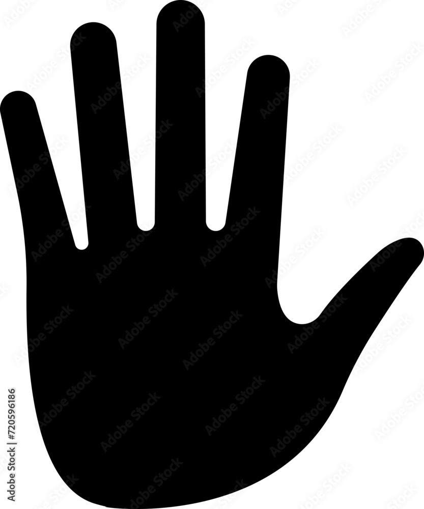 Palm, Hand icon vector, filled flat sign, solid pictogram isolated on ...