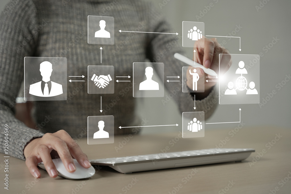 Organization chart showing hierarchy structure of teams in corporation ...