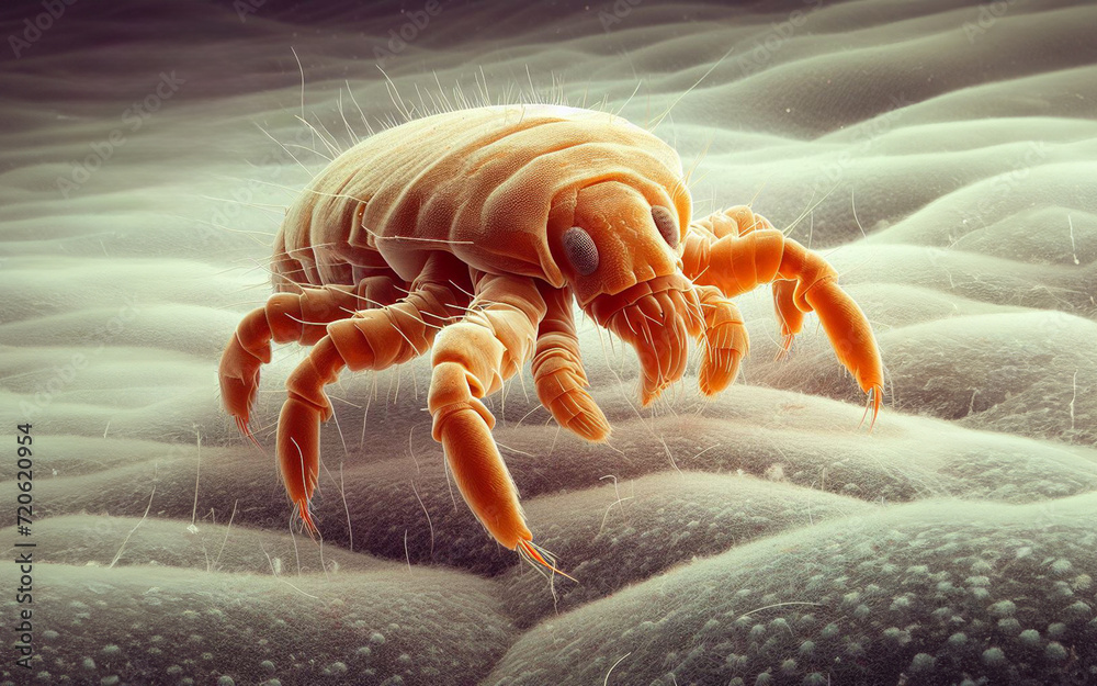 Enlarged picture dust mites disease sleep sofa Stock Illustration ...
