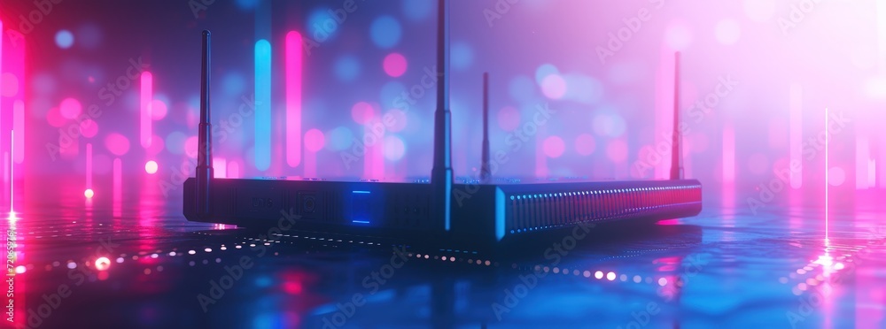Futuristic High speed router for fast internet technology connection in ...