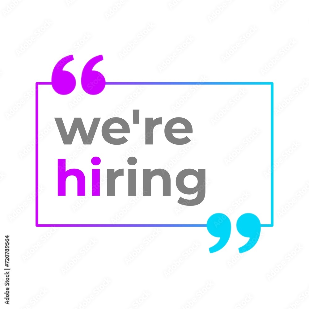 We are Hiring Typography with Hi Standing Out Concept Design. Flat ...