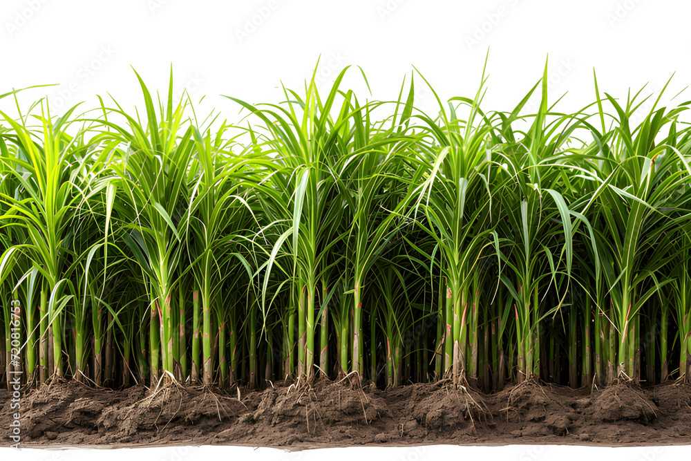 sugar cane plantation isolated on transparent background ,generative ai ...