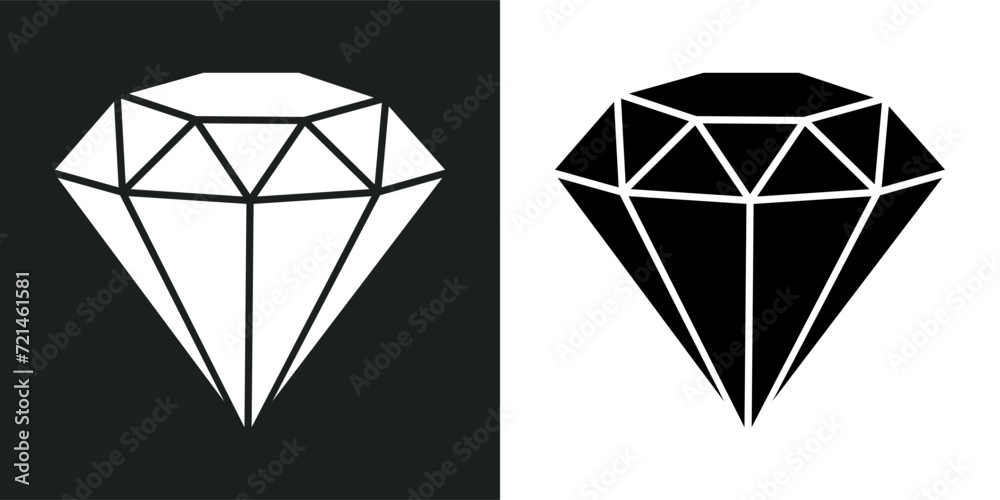 Brilliant icon set. Simple expensive diamond. Isolated graphic ...