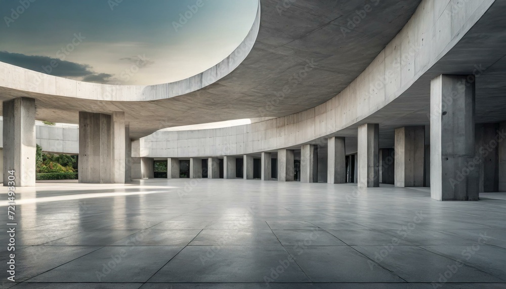 Empty abstract architecture building in minimal concrete design with ...
