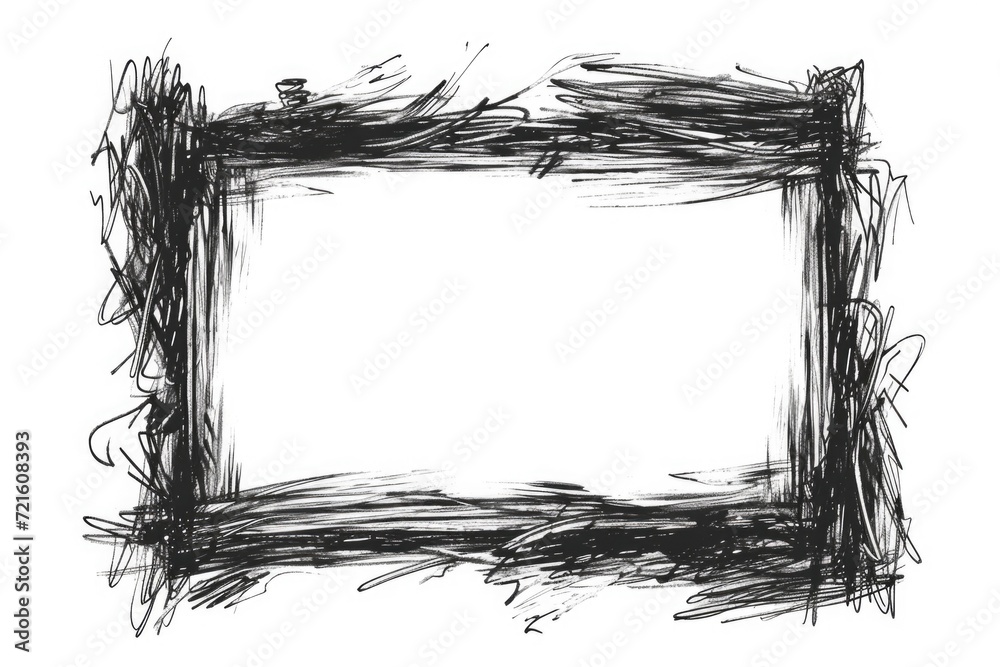 A simple black and white drawing of a square frame. Can be used for ...