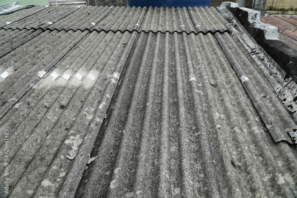 Dangerous asbestos, eternit as a building material for roof and wall ...