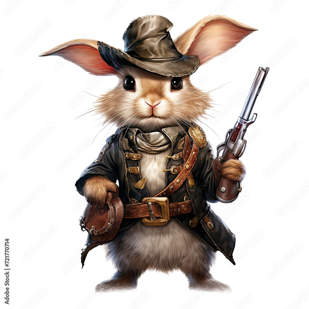 Watercolor Cowboy Bunny Clipart, Western Rabbit PNG, Bunny Cowboy ...