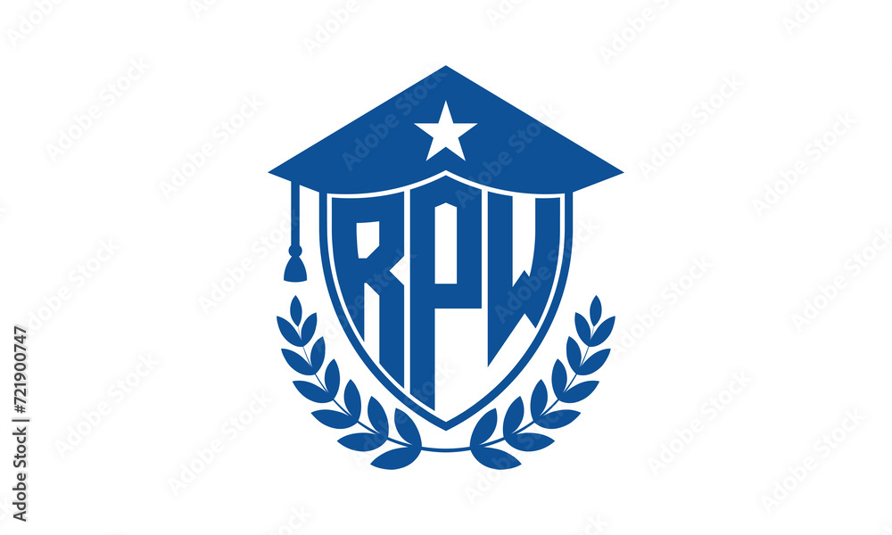 Vector de Stock RPW three letter iconic academic logo design vector ...