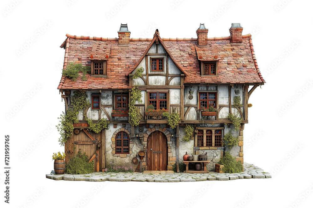 medieval building house fantasy construction Stock Illustration | Adobe ...