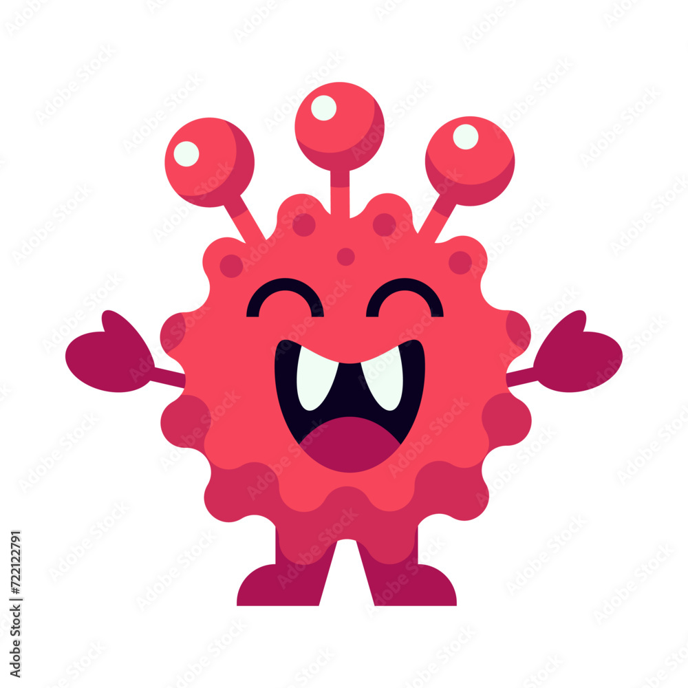 Cute red Monster. Kids cartoon character design for poster, baby ...