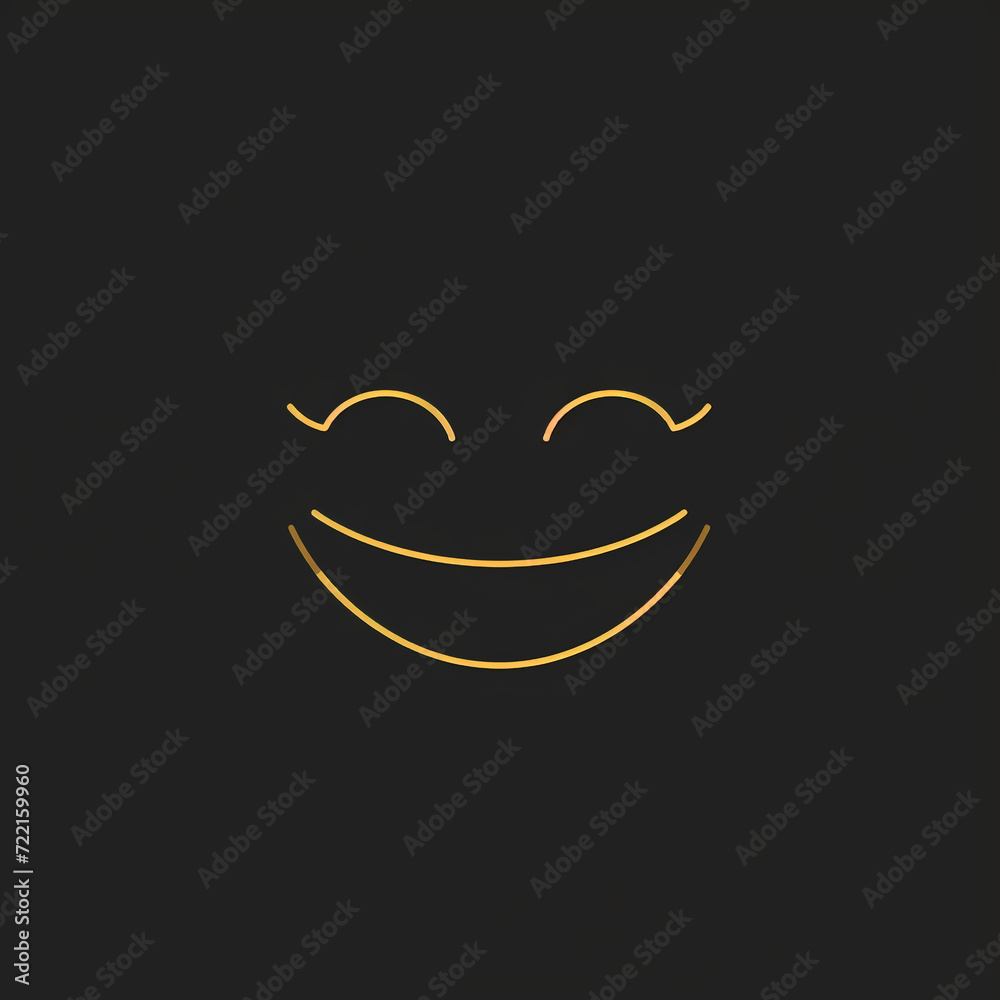 single line trendy minimalist happy smile logo sign with silhouette for ...