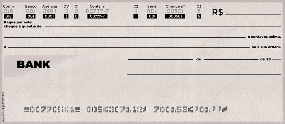 ภาพประกอบ Stock cheque, cheque em branco, Folha de cheque, folha de ...