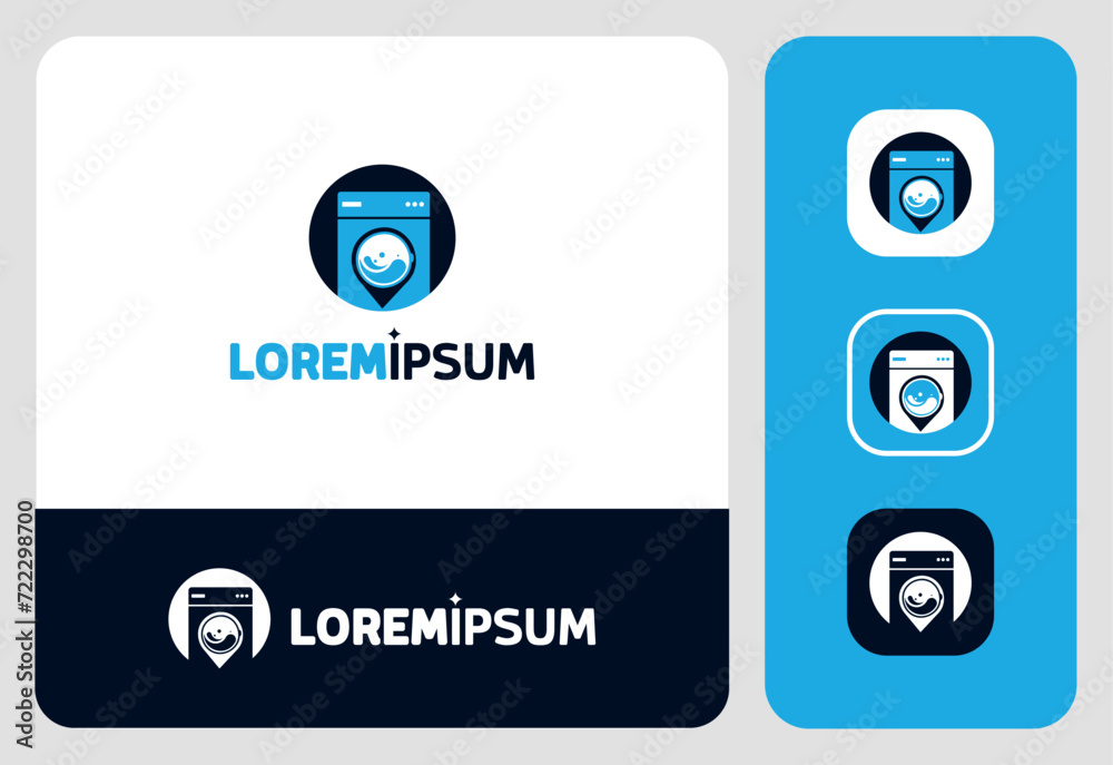 vector laundry shop logo Stock Vector | Adobe Stock