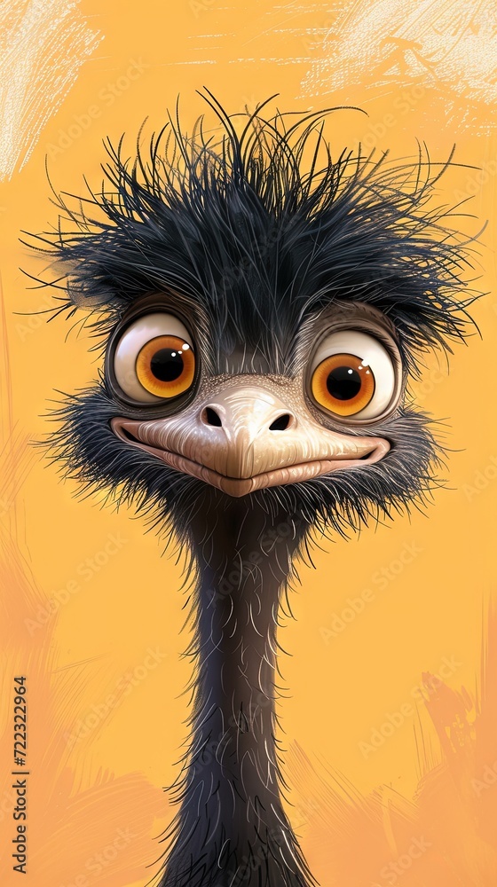 Emu animated cartoon concept for generative AI Stock Illustration ...