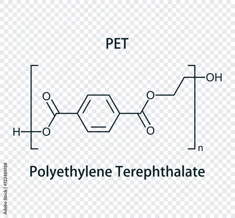 PET (Polyethylene terephthalate) chemical structure vector illustration ...