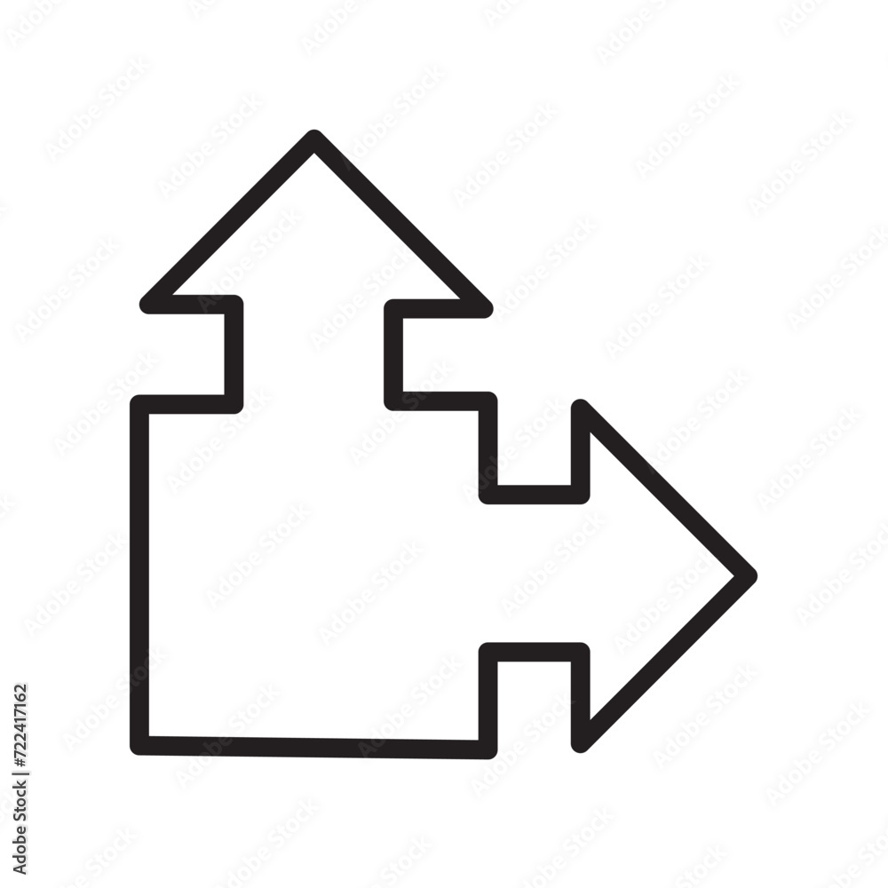 Three-way, two-way or one -way inward or outward pointing mini arrows ...