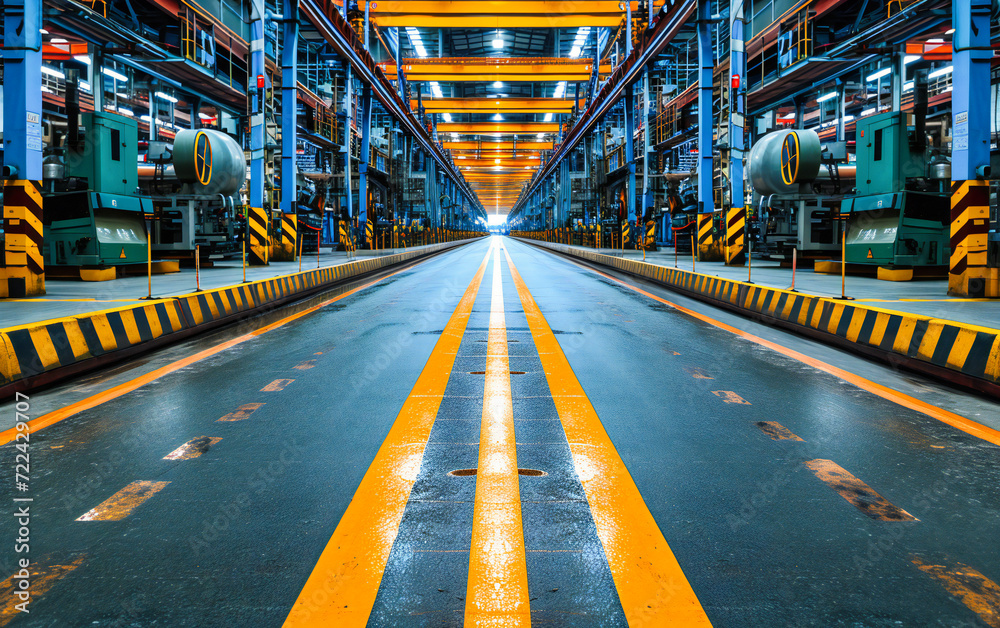 Transportation Industrial Business Empty Road, City Building Vehicle ...