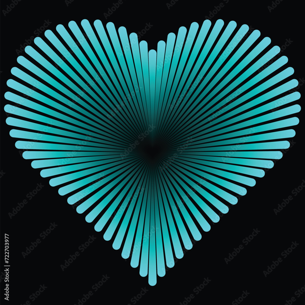 Gradient line art of basic shapes, Hart Stock Vector | Adobe Stock