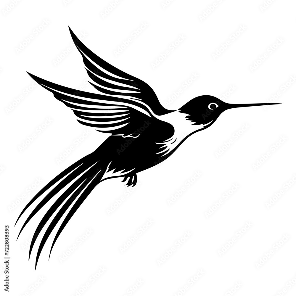hummingbird icon illustration, hummingbird silhouette logo svg vector ...