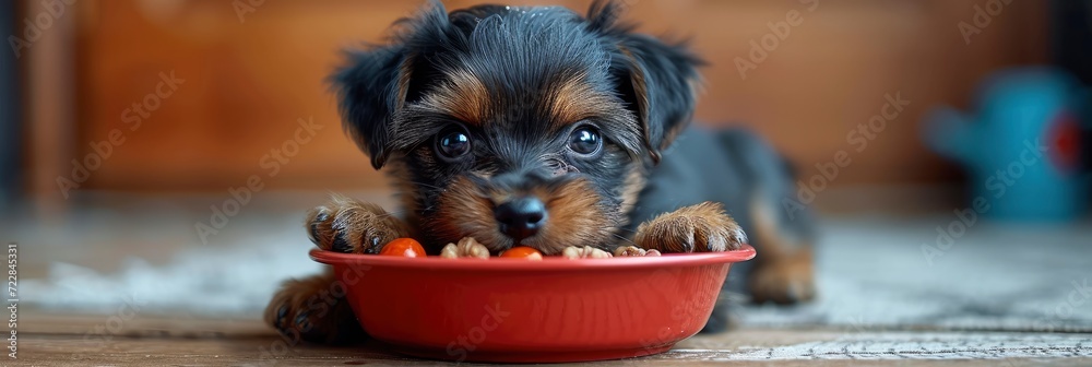 Banner Hungry Funny Puppy Dogs Eating, Desktop Wallpaper Backgrounds ...