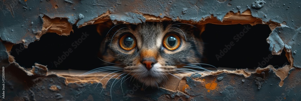 Cat Dog Paper Side Torn, Desktop Wallpaper Backgrounds, Background HD ...
