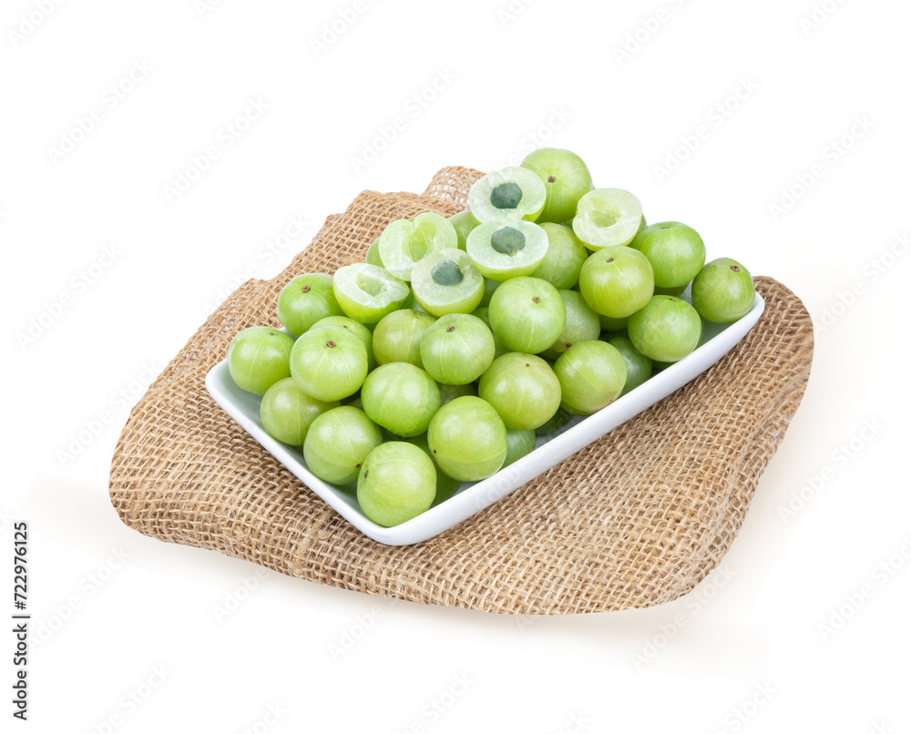 Indian gooseberry fruits or Amla berry ( phyllanthus emblica ) and ...