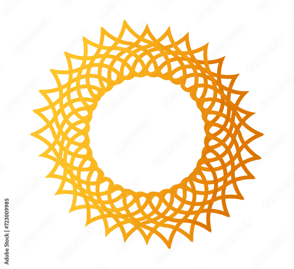 Islamic frame for Ramadan. Golden circle border frame vector ...