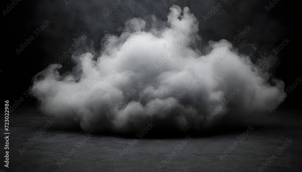 Smoke black ground fog cloud floor mist background steam dust dark ...